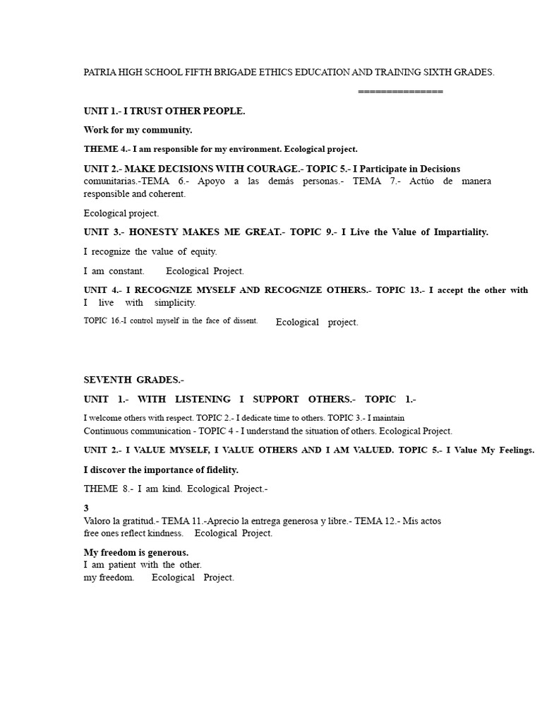 ETHICS AND TRAINING GRADES 6, 7, and 8. | PDF
