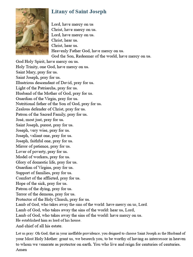 Litanies of Saint Joseph | PDF