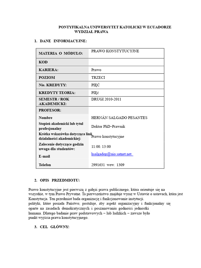 Prawo Konstytucyjne | PDF