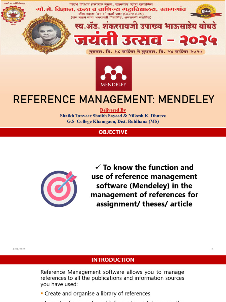 03 Mendeley Workshop Presentation 22-9-2025 | PDF | Desktop Environment | Computing