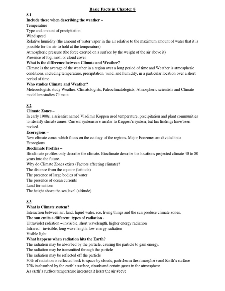 Weather and Climate Basics Explained | PDF