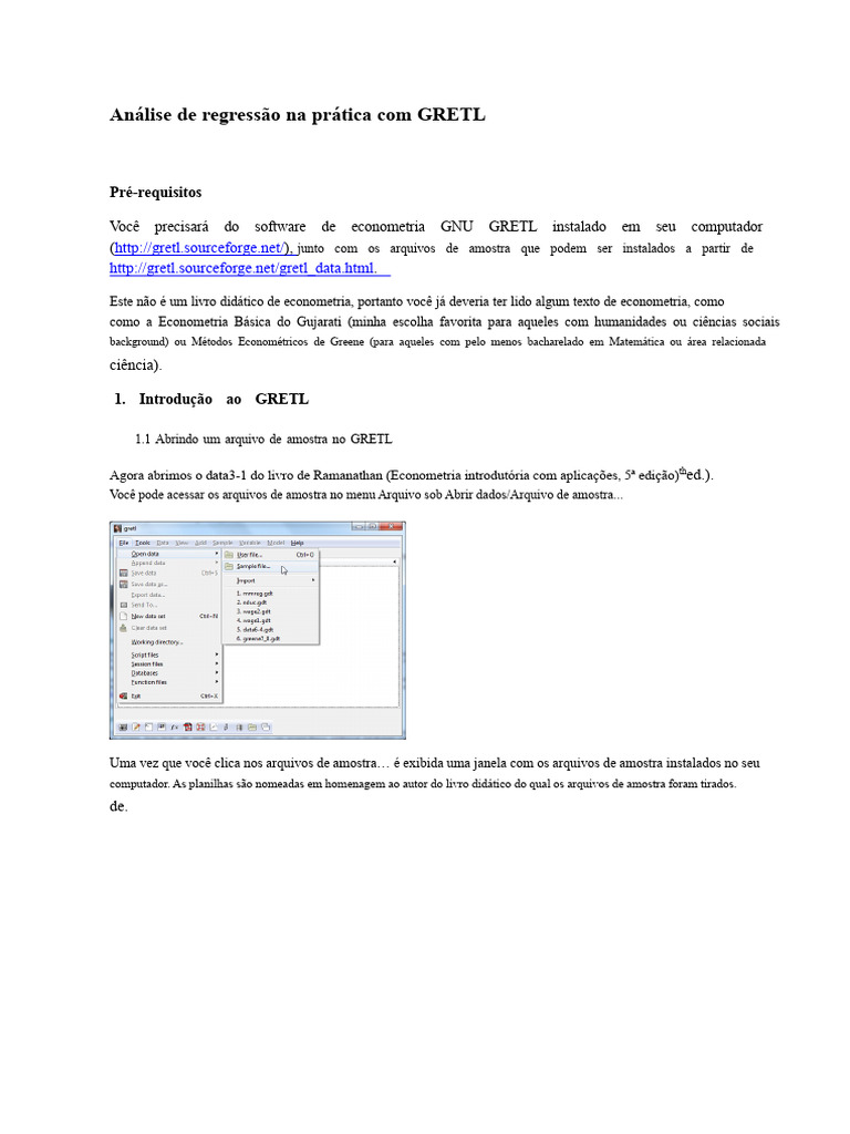 Análise de Regressão com GRETL: Guia Prático | PDF | Econometria ...