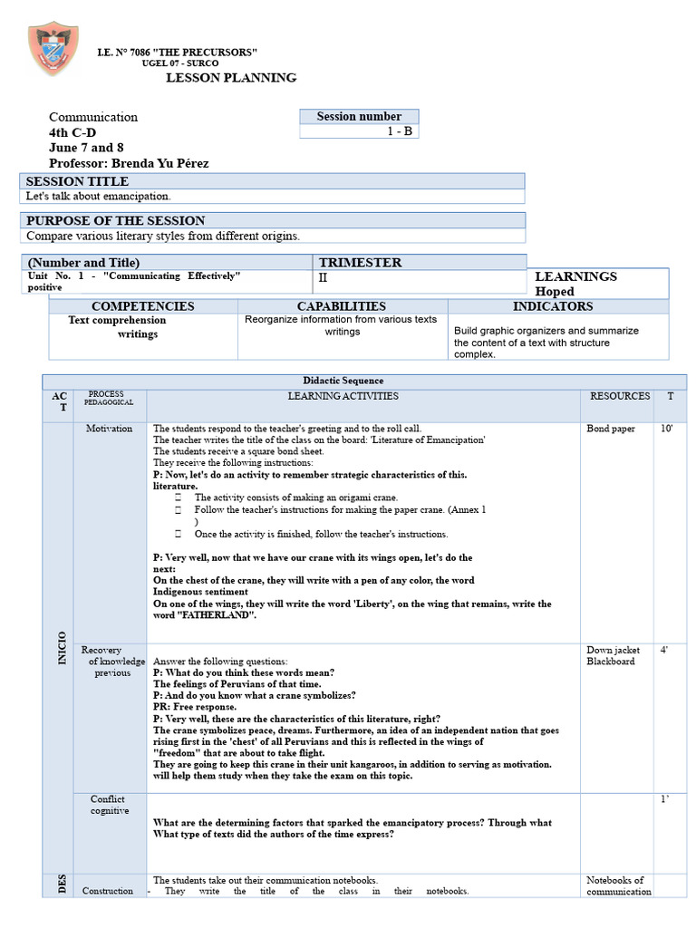 Session 1 - Literature Emancipation and Republic | PDF
