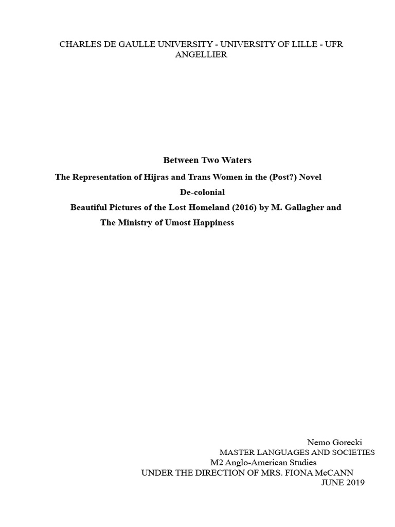 Between Two Waters Memory M2 Nemo Gorecki | PDF | Gender | Gender Studies
