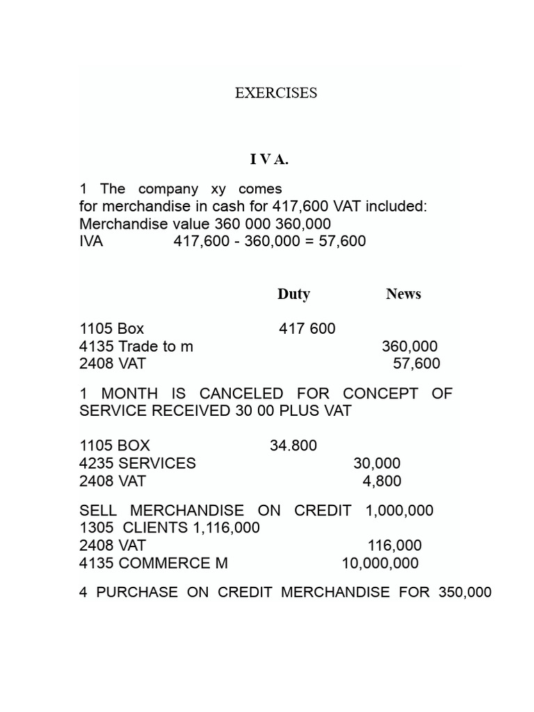 VAT and Withholding Tax Exercises | PDF | Value Added Tax | Debits And Credits