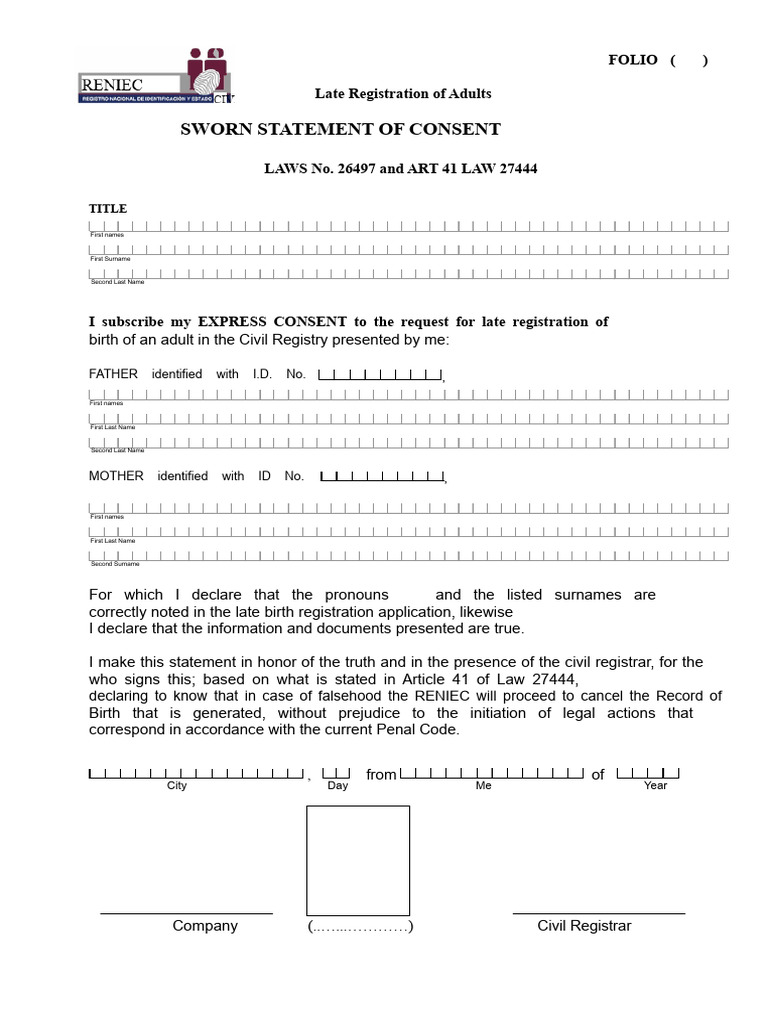 Sworn Declaration of Consent | PDF