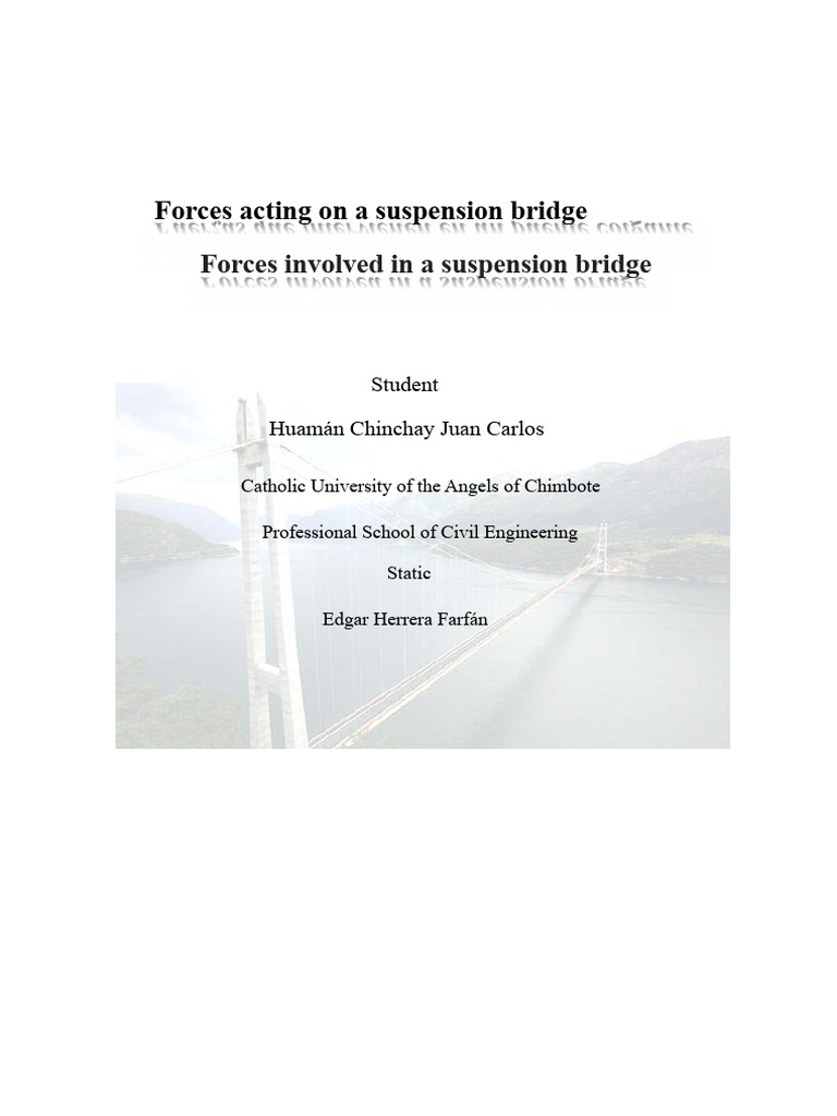 Forces Acting on Suspension Bridges | PDF | Force | Bridge