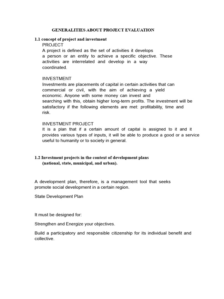 TOPIC 1 Generalities On Project Evaluation | PDF | Internal Rate Of ...
