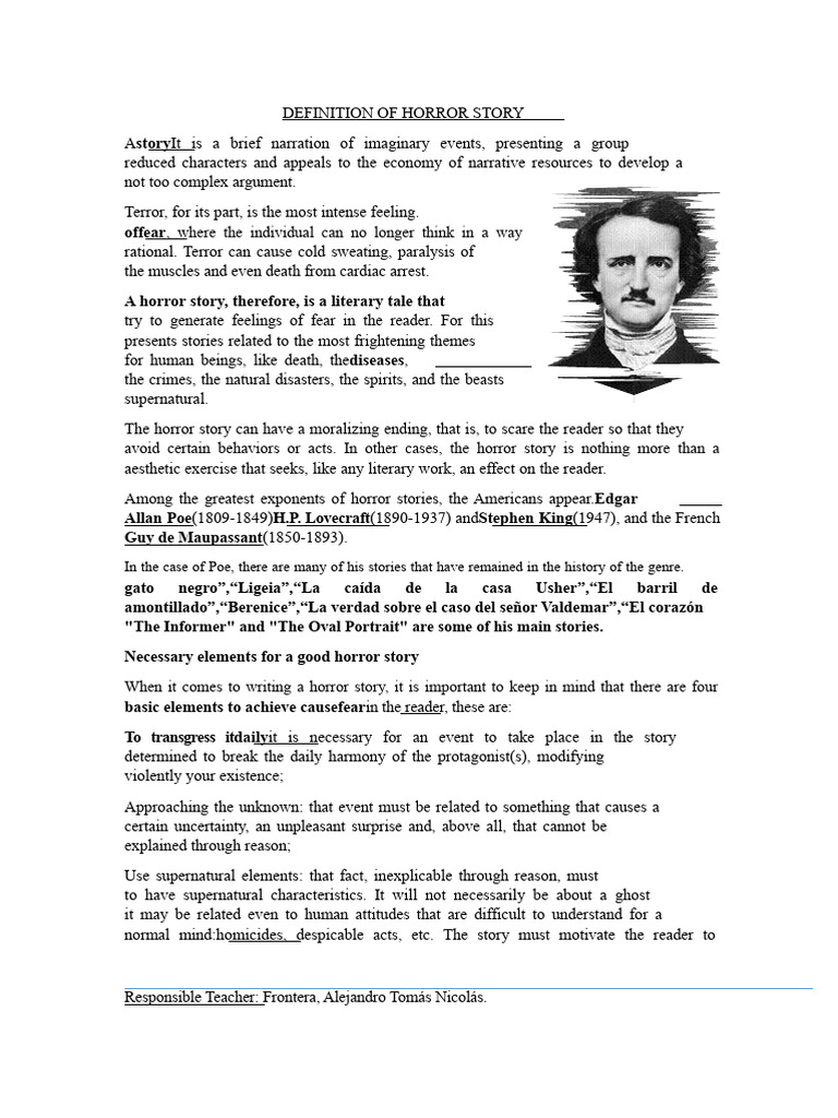 Understanding Horror Story Elements | PDF | Horror Fiction | H. P ...