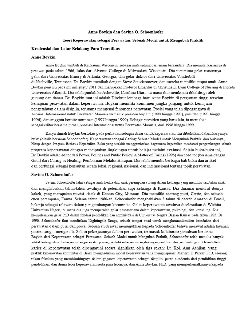Anne Boykin Dan Savina O. Schoenhofer | PDF