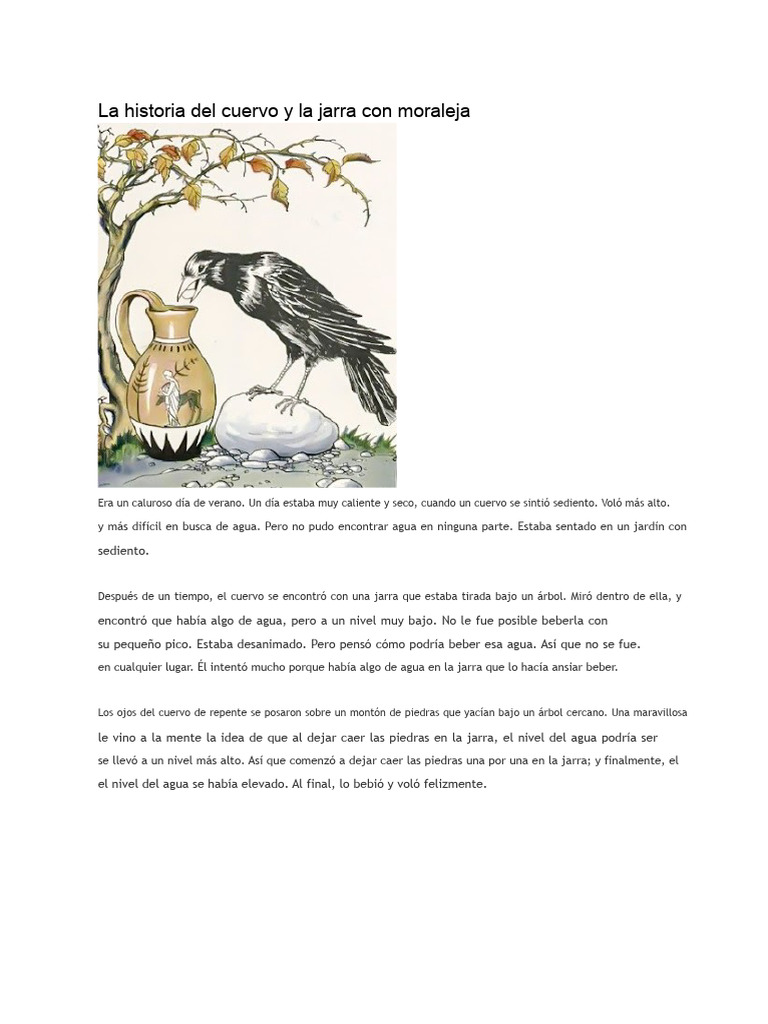 La Historia Del Cuervo y La Jarra | PDF