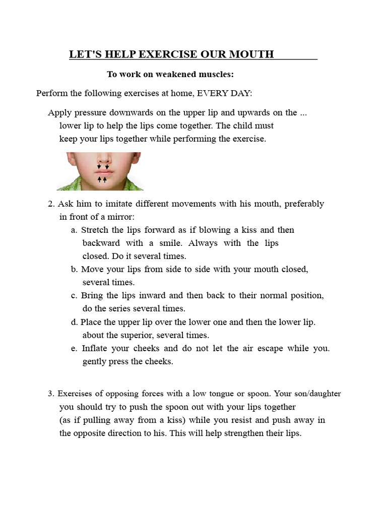 Daily Mouth Exercises for Kids | PDF | Lip | Odor