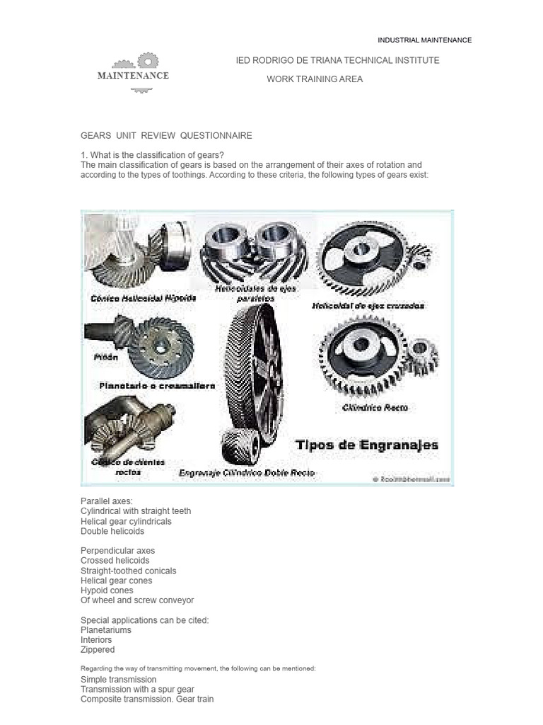 Gear Types and Applications Guide | PDF | Gear | Mechanical Engineering