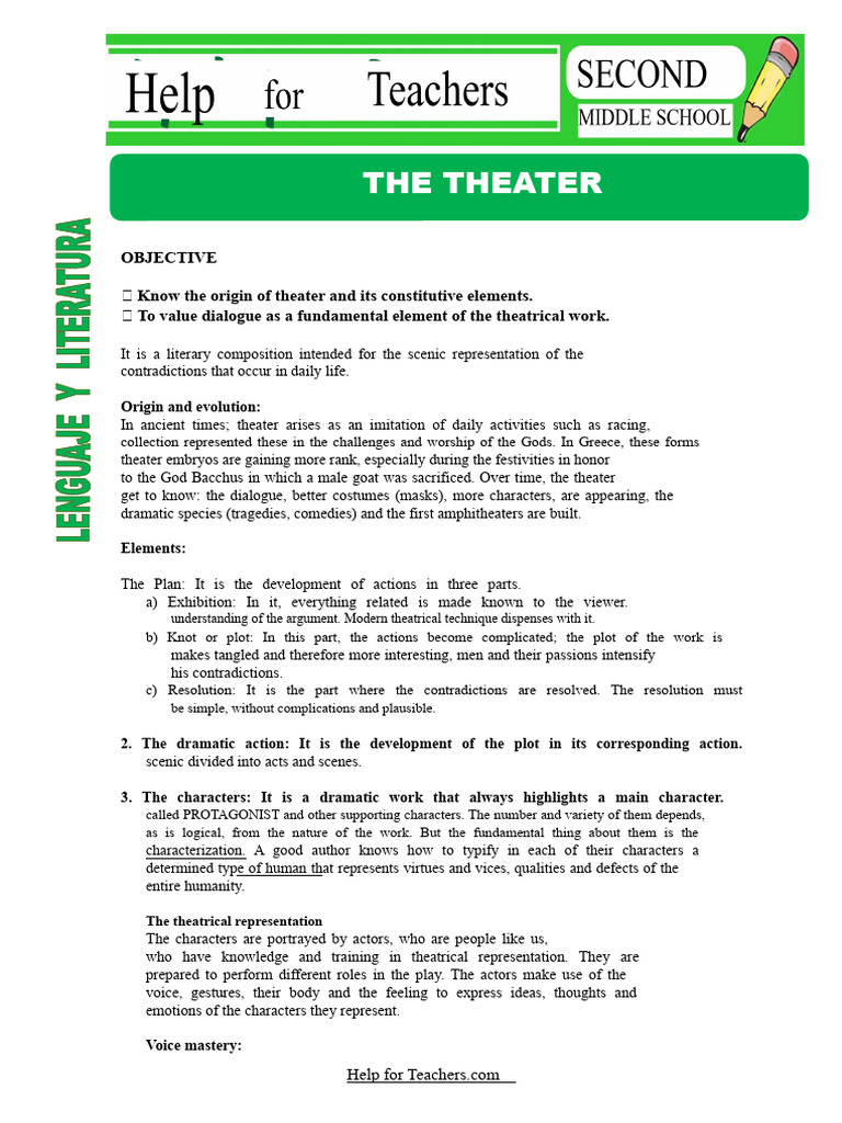 Theater For Second Year of Secondary School | PDF | Theatre | Plot ...