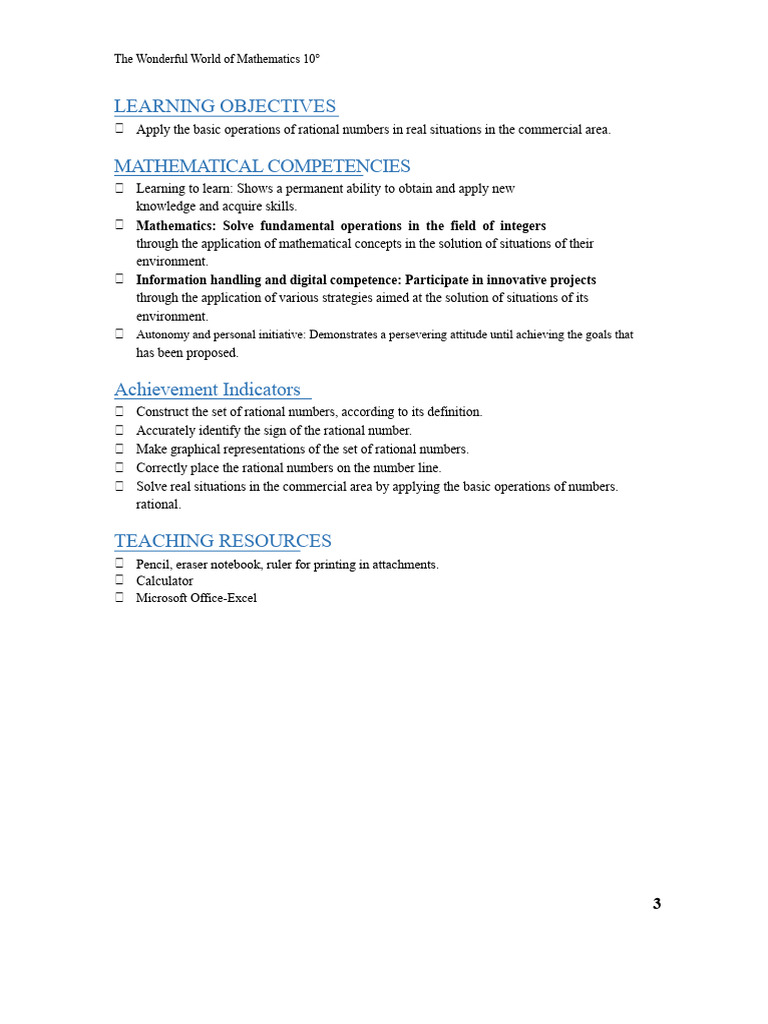 Module - Mathematics Tenth Grade | PDF | Numbers | Rational Number