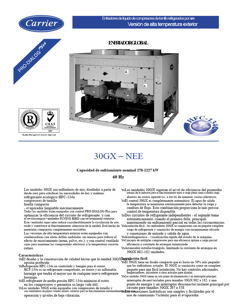 Enfriadores 30GX: Eficiencia y Tecnología Avanzada | PDF | Refrigerante ...