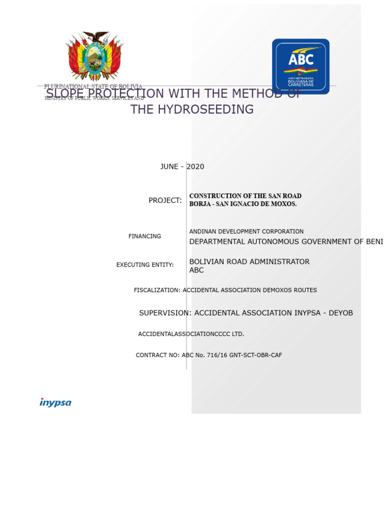 Hydroseeding for Slope Protection in Bolivia | PDF | Soil | Seed