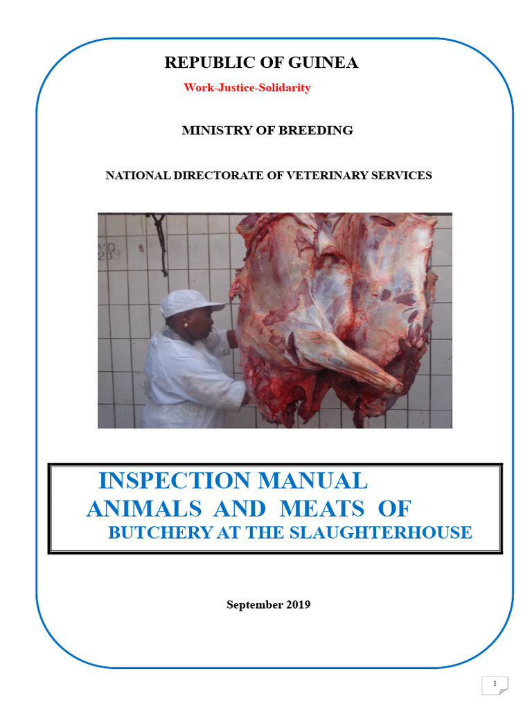 Manual For Inspecting Animals and Meat at The Abattoir | PDF ...