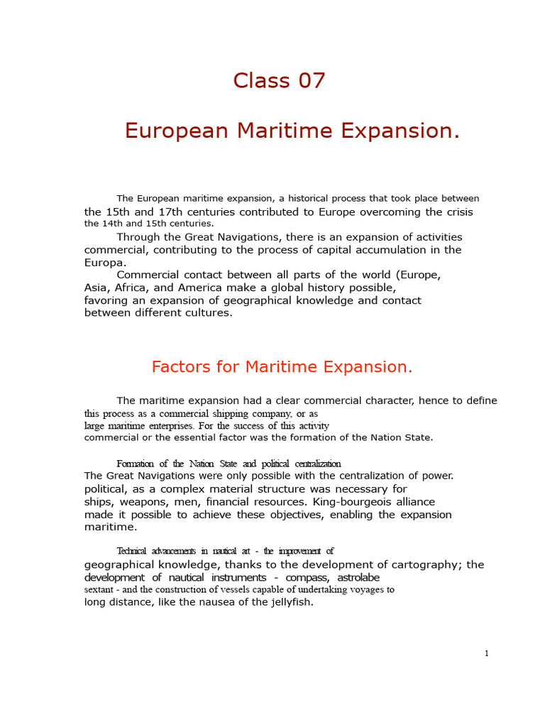 History - Lesson 07 - European Maritime Expansion | PDF | Christopher ...