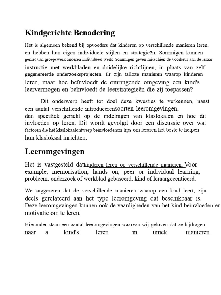 Kindgerichte Benadering | PDF