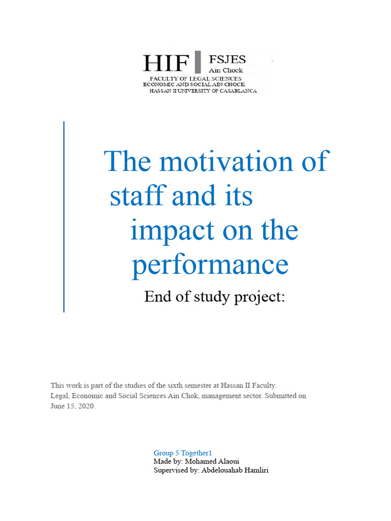 Employee Motivation and Its Impact On Performance | PDF | Goal | Motivation