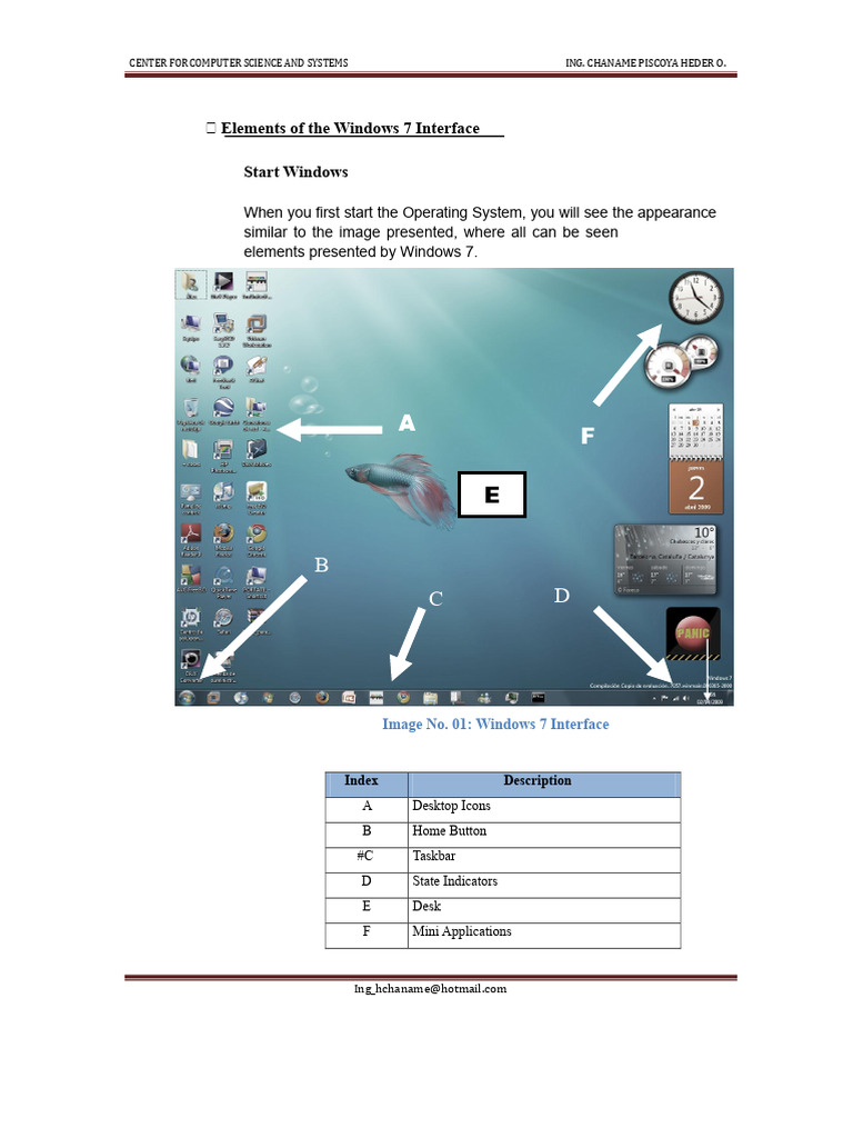 Elements of The Windows 7 Interface | PDF | Window (Computing) | Software