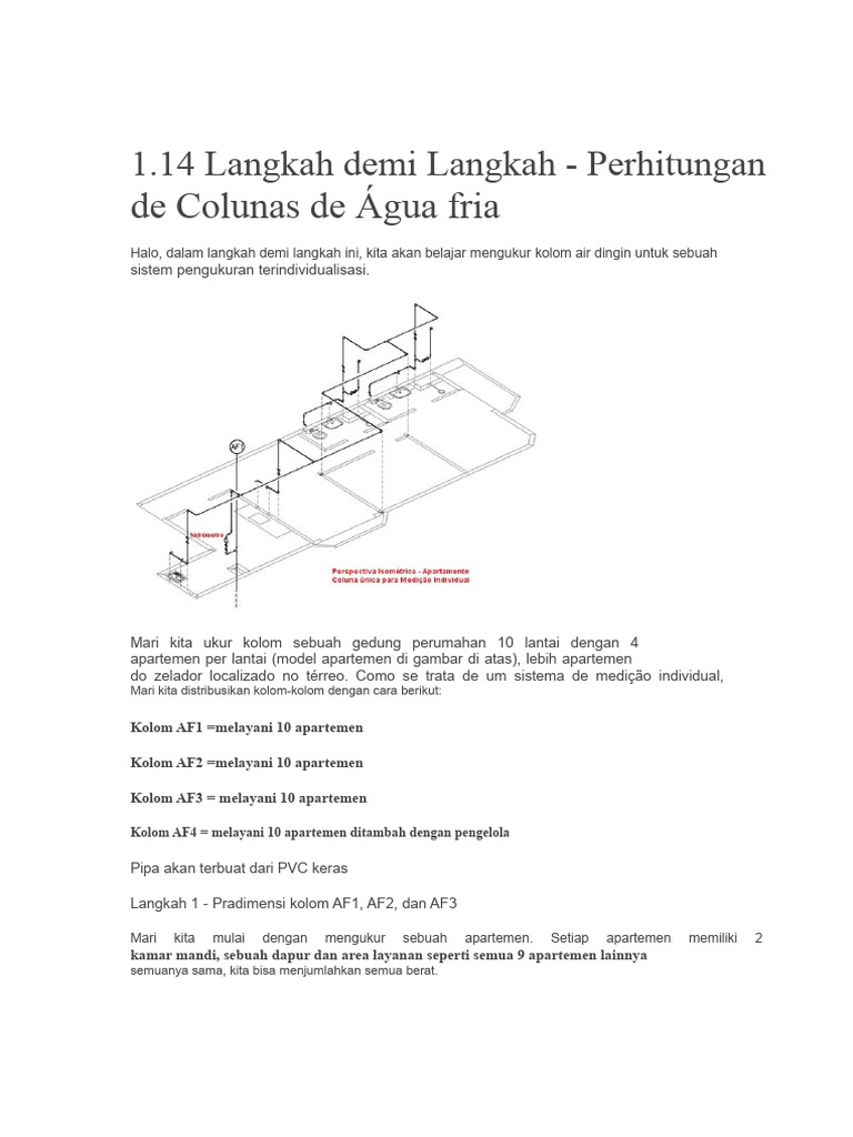 1.14 Langkah Demi Langkah - Perhitungan Ukuran Kolom Air Dingin | PDF