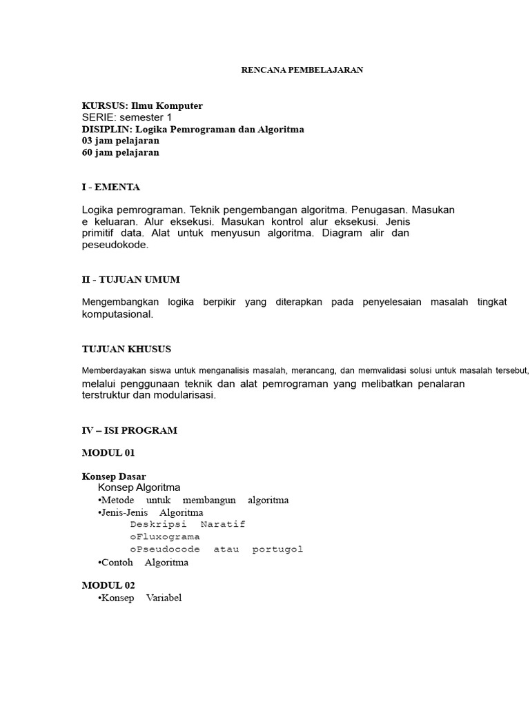 Logika Pemrograman Dan Algoritma | PDF