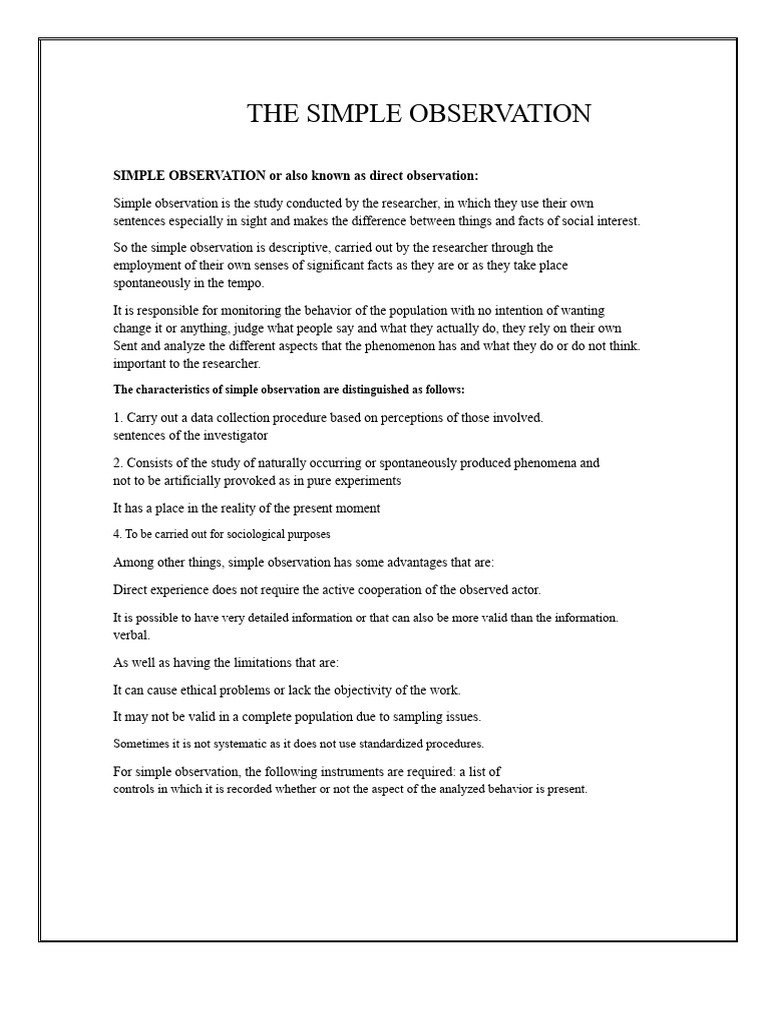 Understanding Simple Observation and Surveys | PDF | Survey Methodology ...