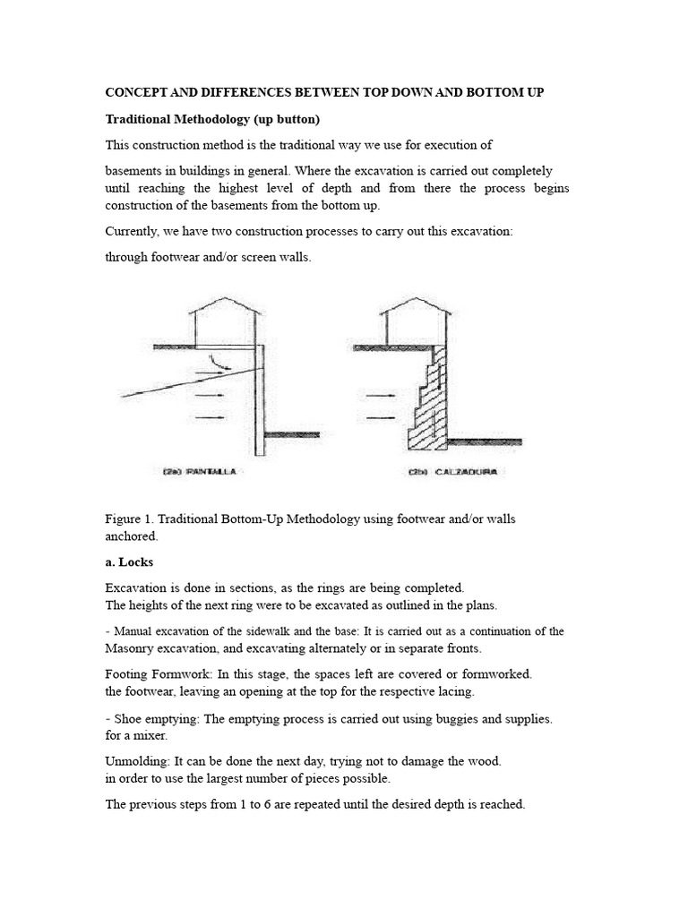 Top Down vs. Bottom Up Construction Methods | PDF | Wall | Basement
