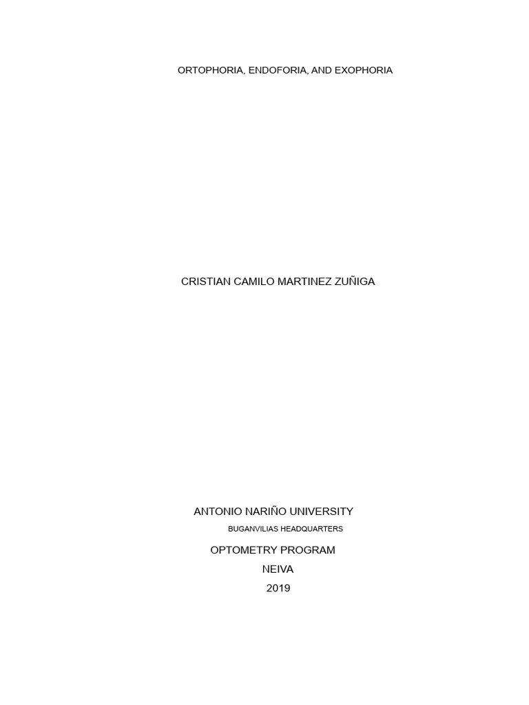 Understanding Orthophoria and Endophoria | PDF | Vision | Ophthalmology