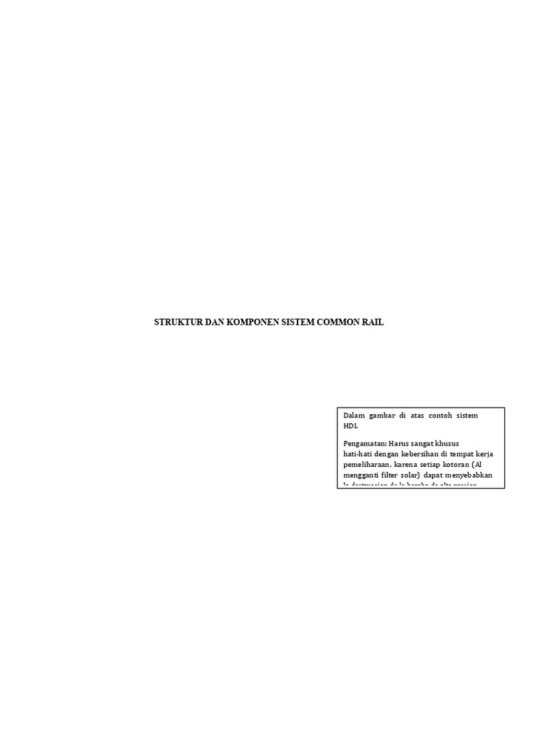 Struktur dan Komponen Sistem Common Rail | PDF