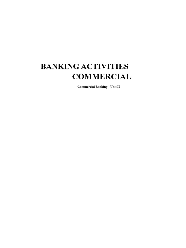 Understanding Commercial Banking Functions | PDF | Banks | Money