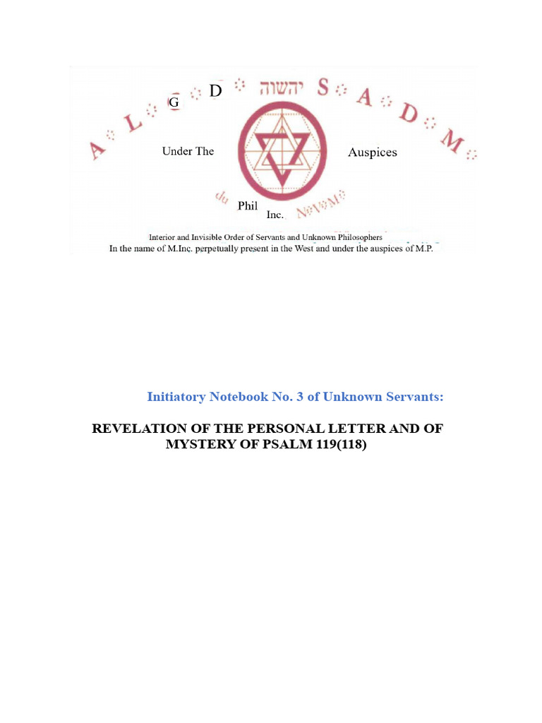 Personal Letter & Psalm 119 Mysteries | PDF | Psalms