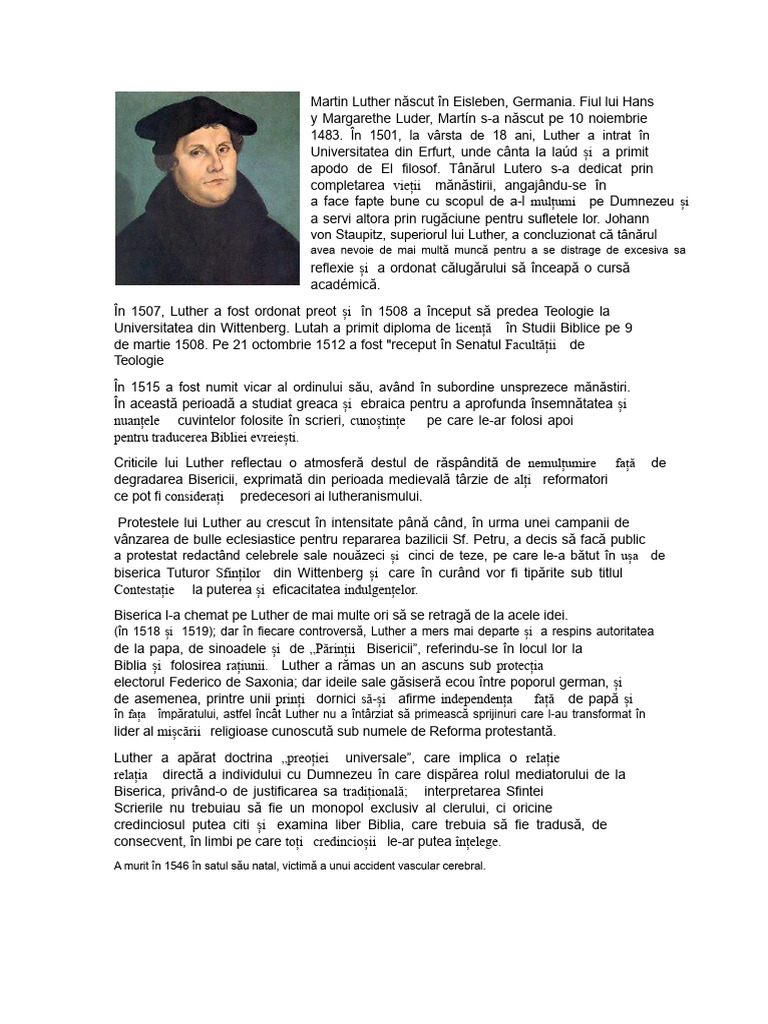 Martin Luther Biografie | PDF