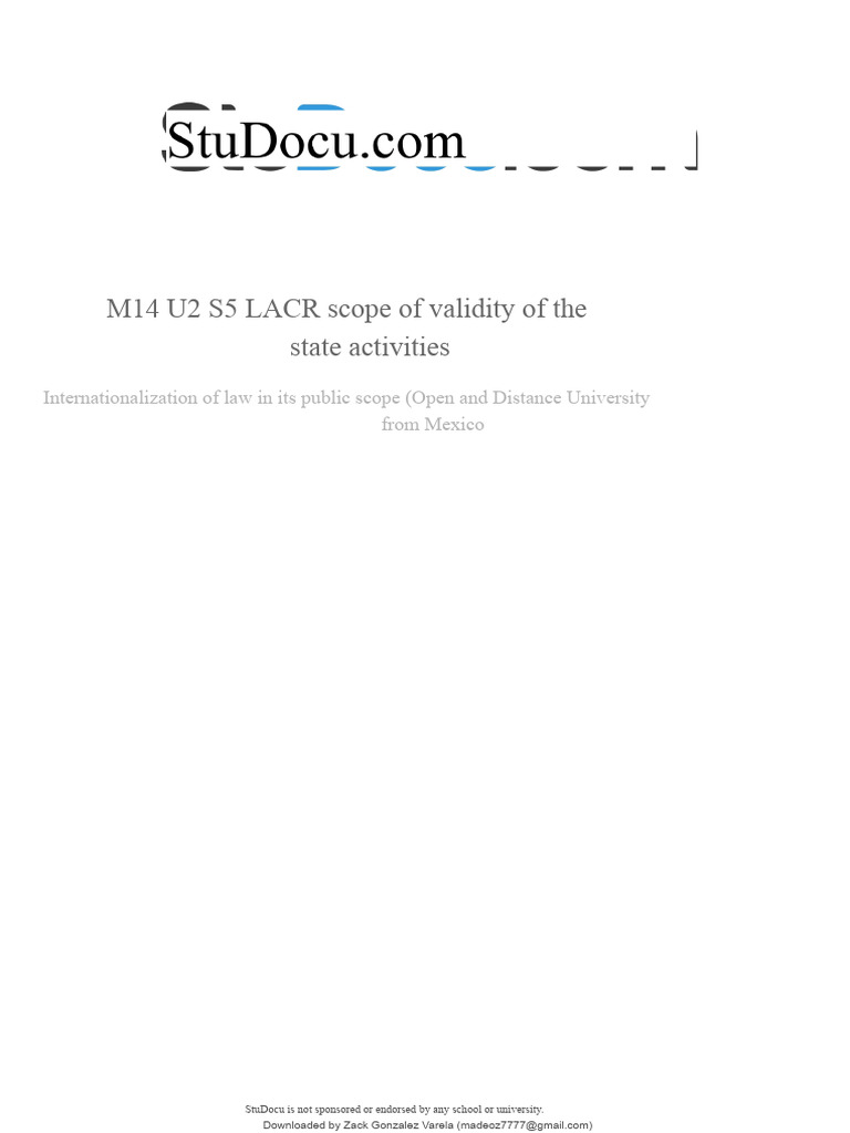 m14 U2 s5 Spatial Scope of Validity of State Activities | PDF ...