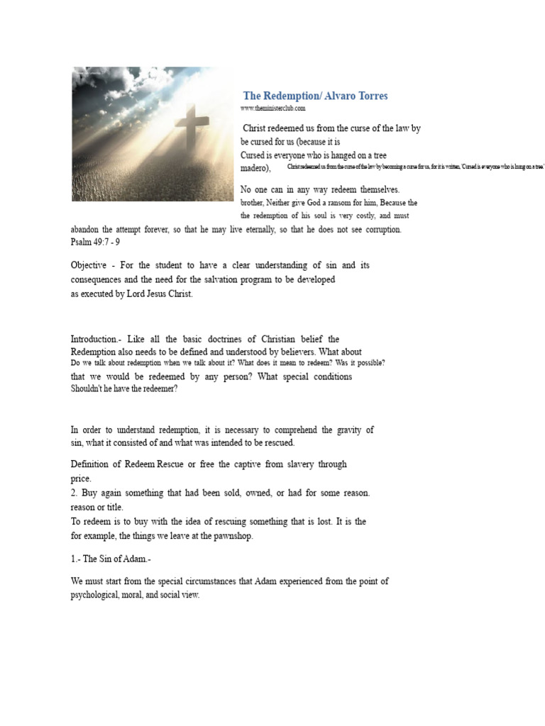 Understanding Redemption in Christianity | PDF | Salvation | Adam