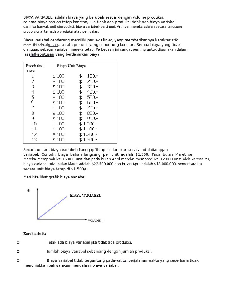Biaya Variabel | PDF