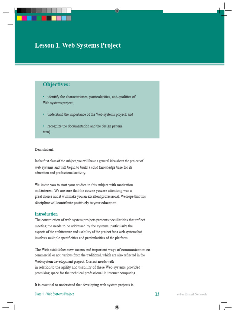 LESSON 1 - Web Systems Project | PDF | System | Software