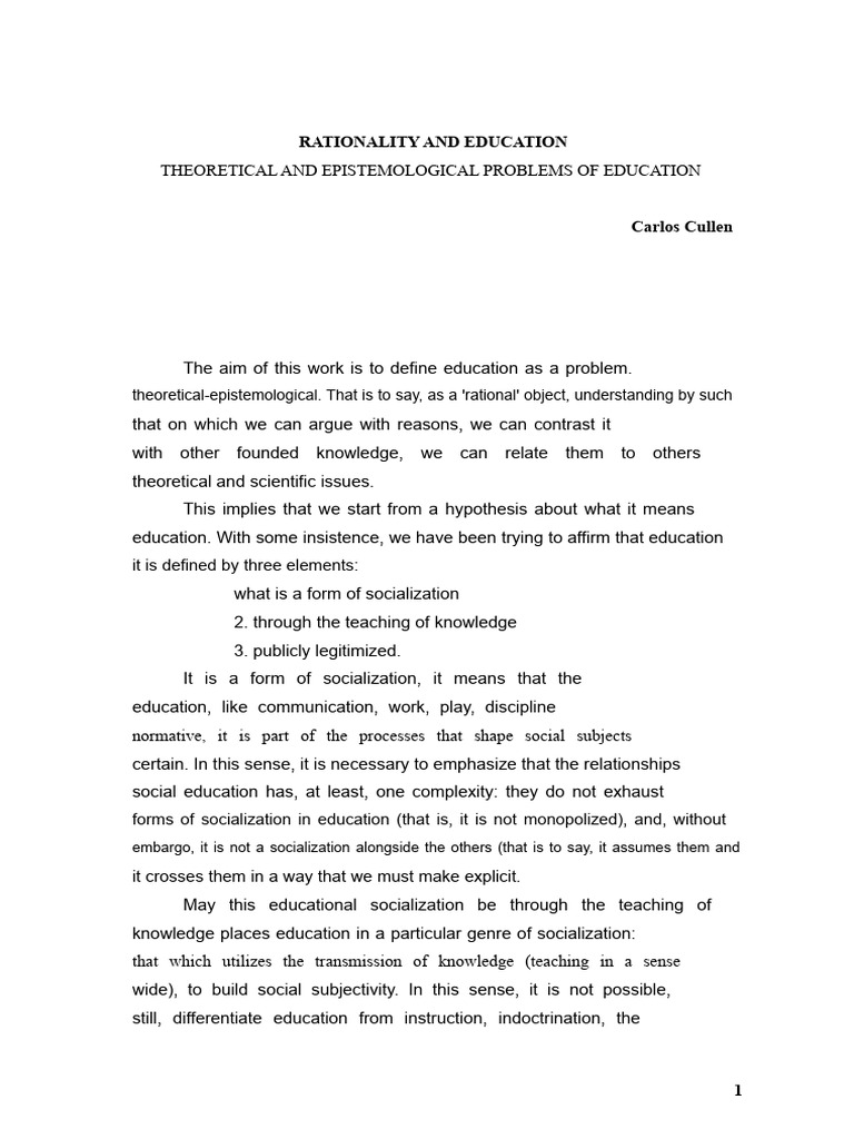 Theoretical Problems in Education | PDF | Reason | Rationality