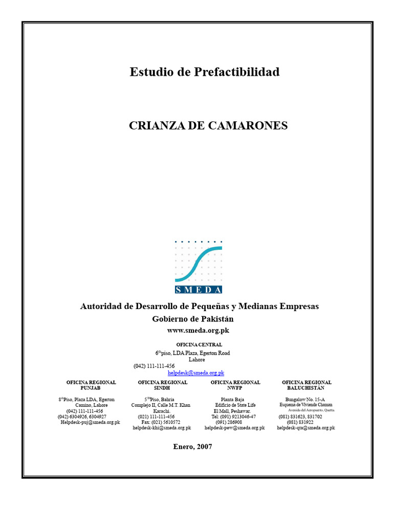 Cultivo de Camarones de SMEDA | PDF | Agricultura | Agua