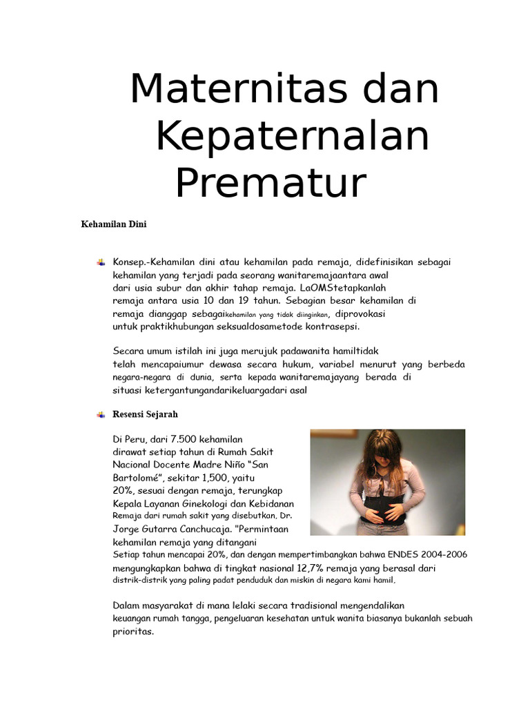Kehamilan Dan Kelahiran Dini | PDF