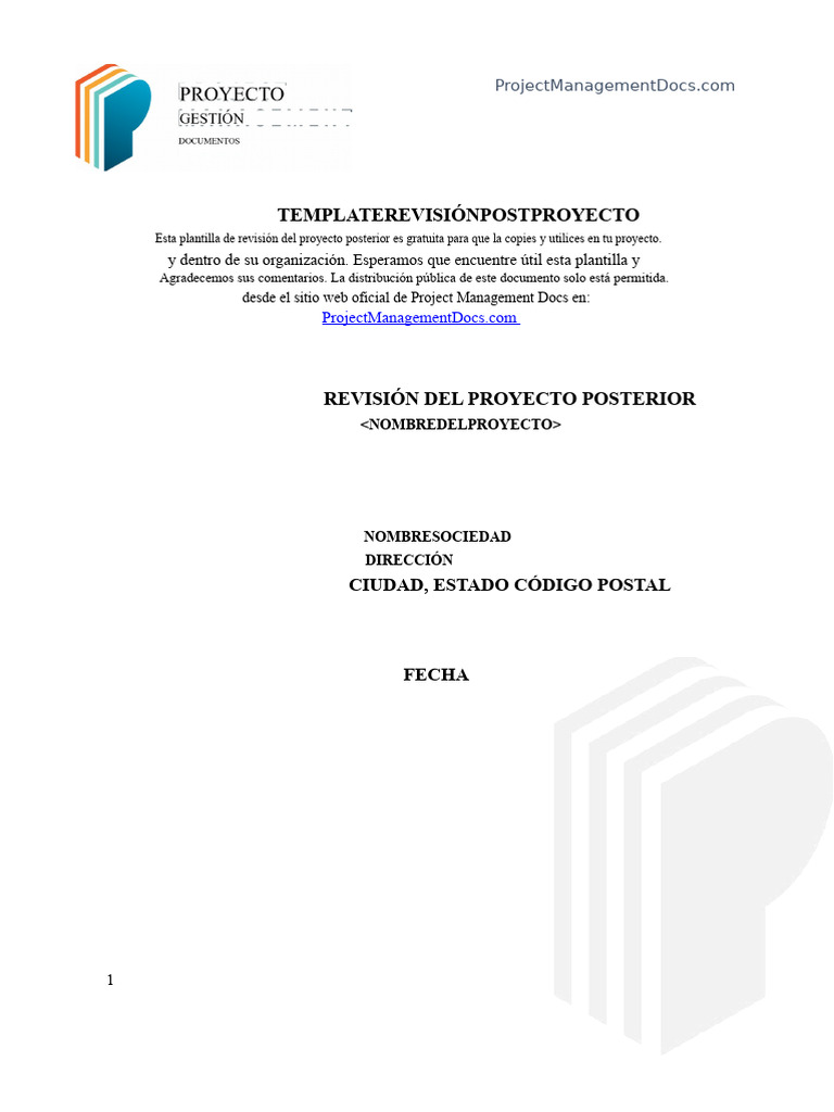 Plantilla de Revisión Post-Proyecto | PDF | Presupuesto | Planificación