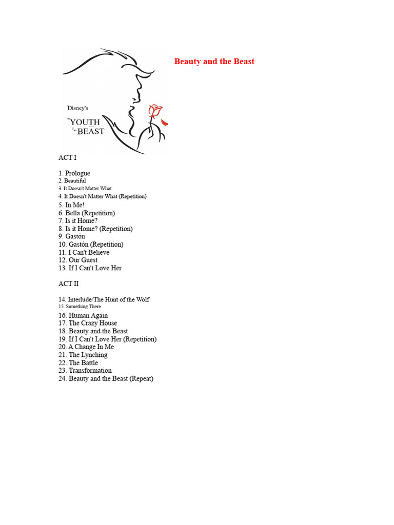 Beauty and the Beast Script Summary | PDF