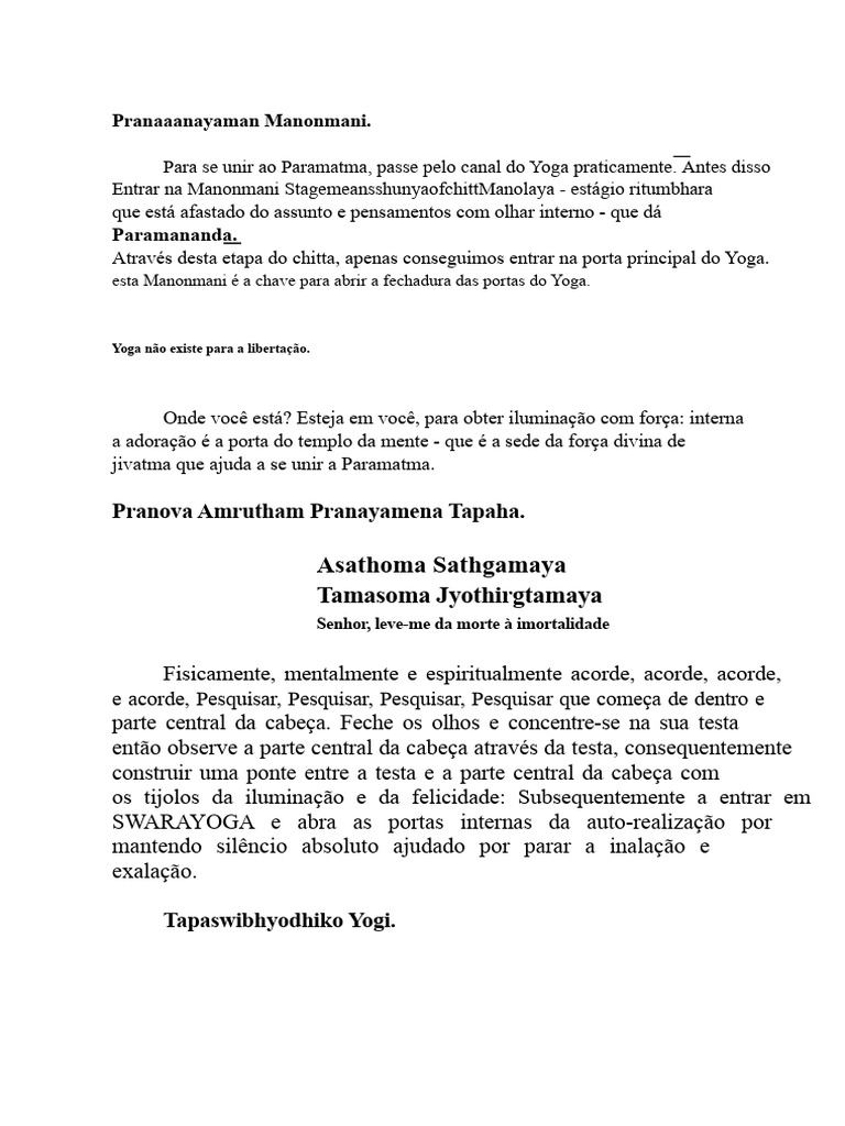 Pranaaanayaman Manonmani.1 | PDF | Prana | Āstika