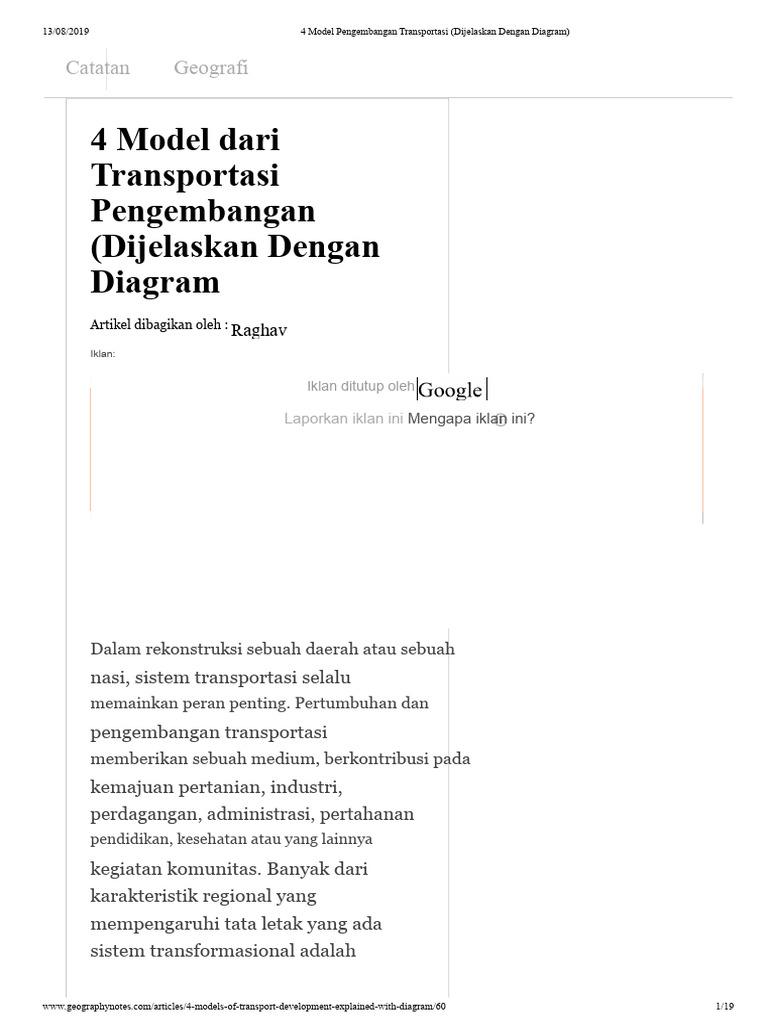 4 Model Pengembangan Transportasi | PDF