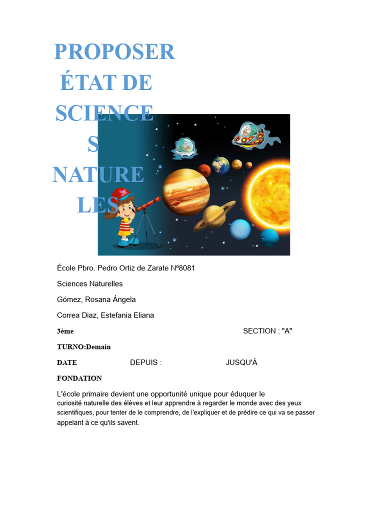 Activités Pédagogiques sur le Système Solaire | PDF | Système solaire ...