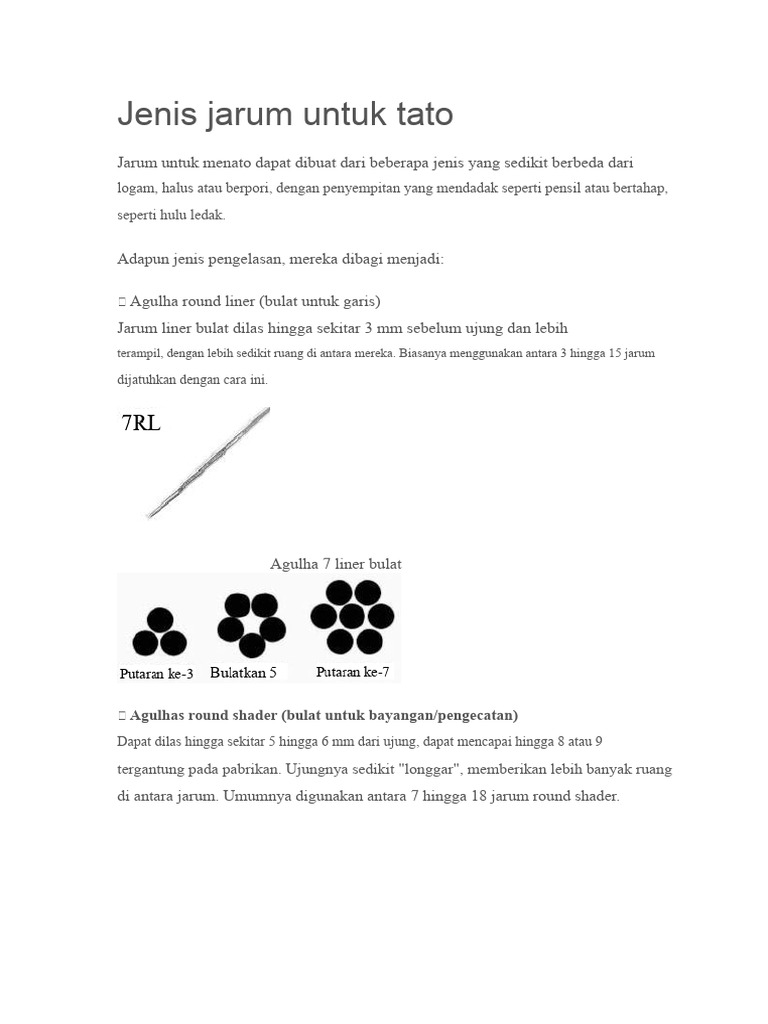 Jenis Jarum Tato dan Fungsinya | PDF