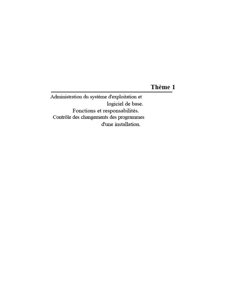 Administration des systèmes et logiciels | PDF | Système d'exploitation ...