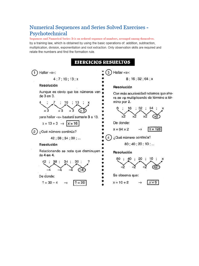Sequences and Numerical Series Solved Exercises | PDF